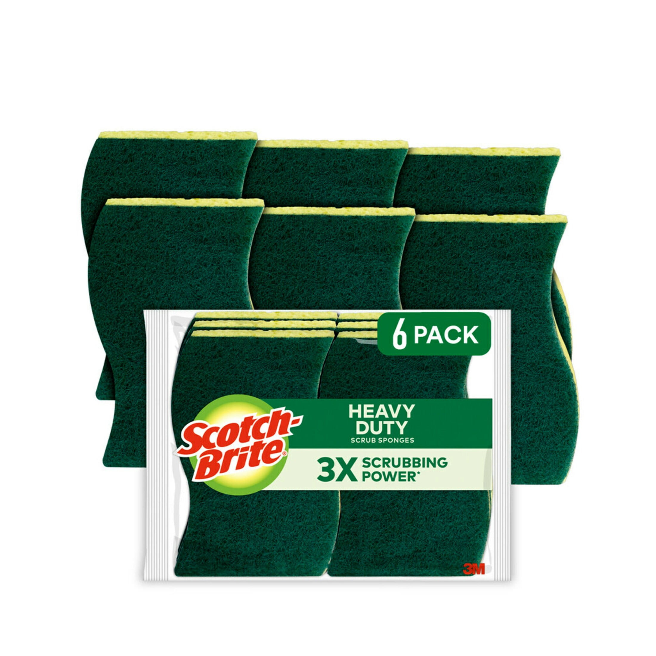Scotch-Brite Heavy Duty Scrub Sponge, 6 Sponges Total Best Deals and ...