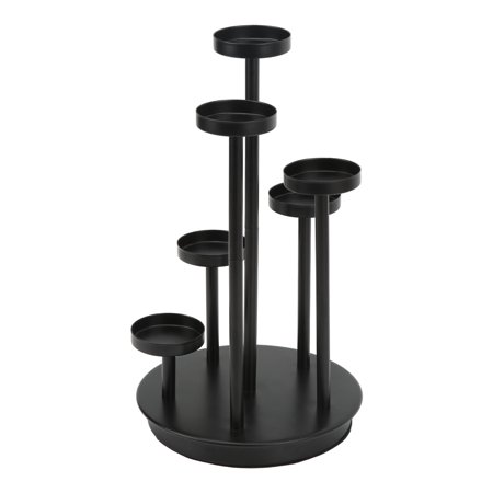 Metal Candle Holder, Matte Black Metal Candlestick Base Design Elegant ...