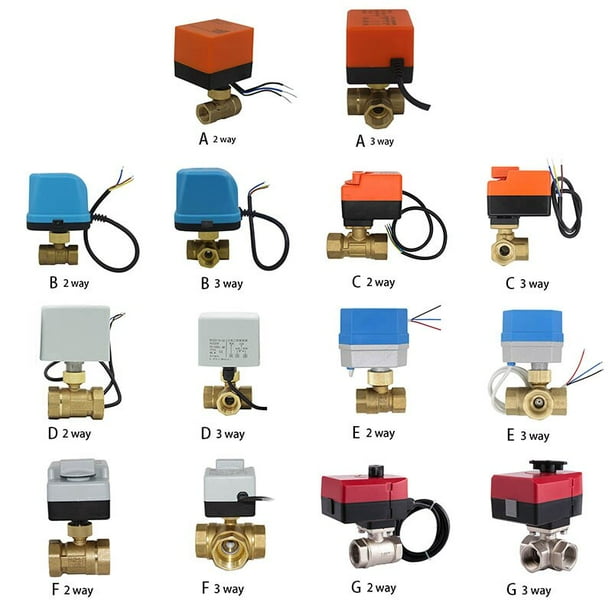 Brass Motorized Ball Valve 3 Wire 2 Control Electric Actuator 3 Ways 2