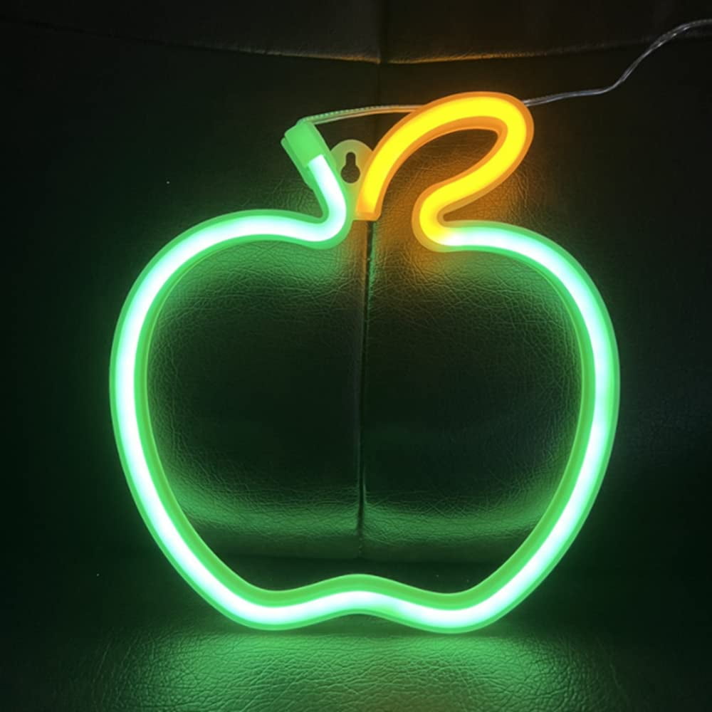 LINLIN Neon Sign, Apple Neon Sign LED Neon Light Night Lamp USB Battery ...