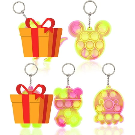 IGUOHAO 5 Packs Keychain Mini Pop Bubble Popitz Simple Dimple Fidget ...