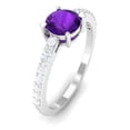 0.45ct Round Cut Purple Amethyst Solitaire Birthstone 925 Sterling ...