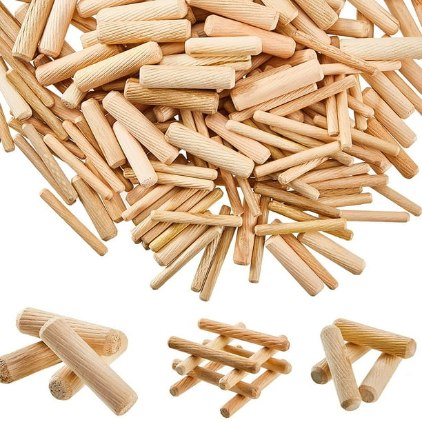 300 Pieces Fluted Wood Dowel Pins Wooden Dowel Pins Wood Kiln Dried ...