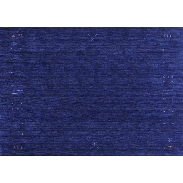 Ahgly Company Machine Washable Indoor Rectangle Abstract Blue ...