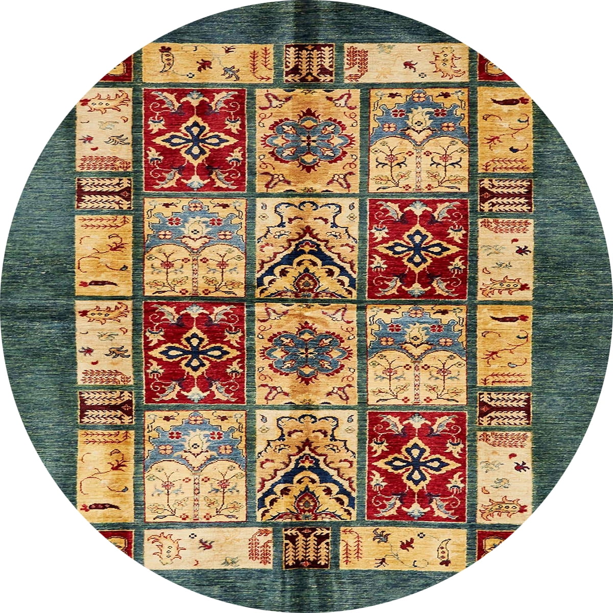 Ahgly Company Indoor Round Abstract Copper Green Abstract Area Rugs, 5 ...