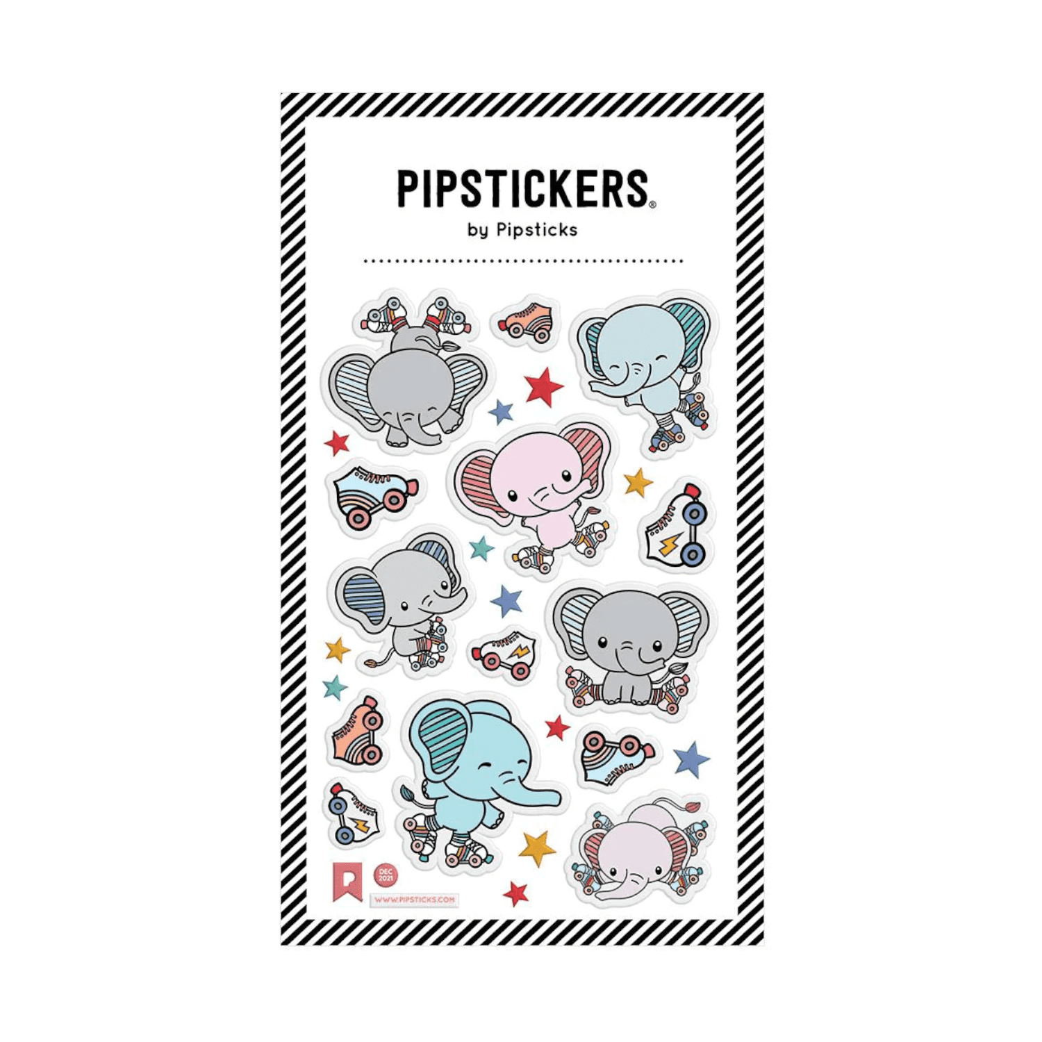 Puffy Sticker: Skating Elephants - Walmart.com