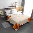 Orange Maple Leaf Quilted Comforters Cooling Blanket Oversized King ...
