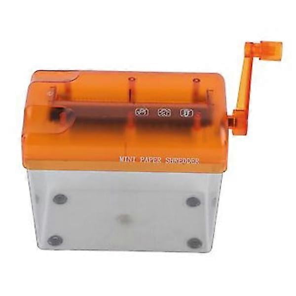 Orange Manual Paper Shredder: Portable, Compact Hand-Operated Shredder ...