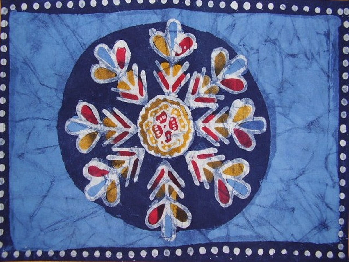 Batik Cotton Table Placemat 19" x 13" Blue - Walmart.com