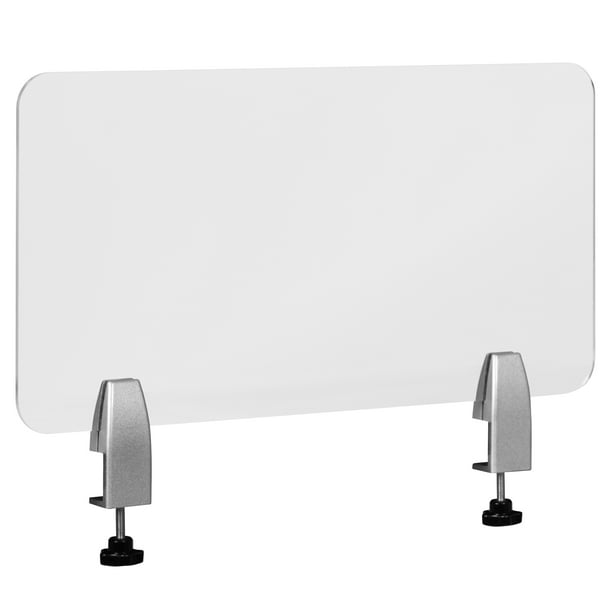 Flash Furniture Halle Clear Acrylic Desk Partition, 12"H x 23"L ...