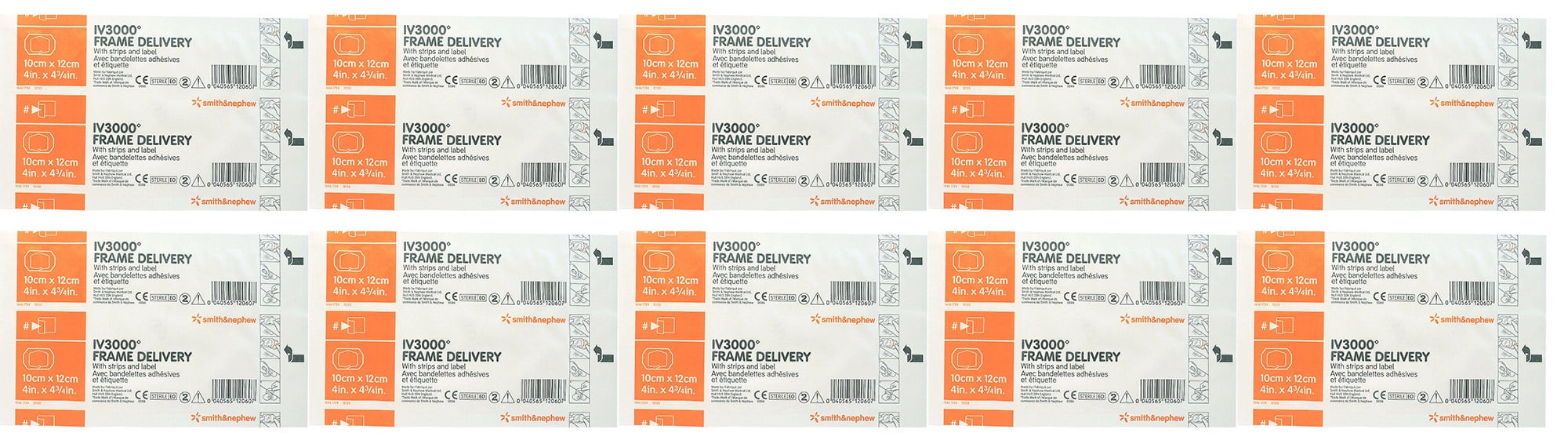 IV3000 Frame Delivery Transparent Dressing 4" x 4 3/4" - Pack of 10 ...