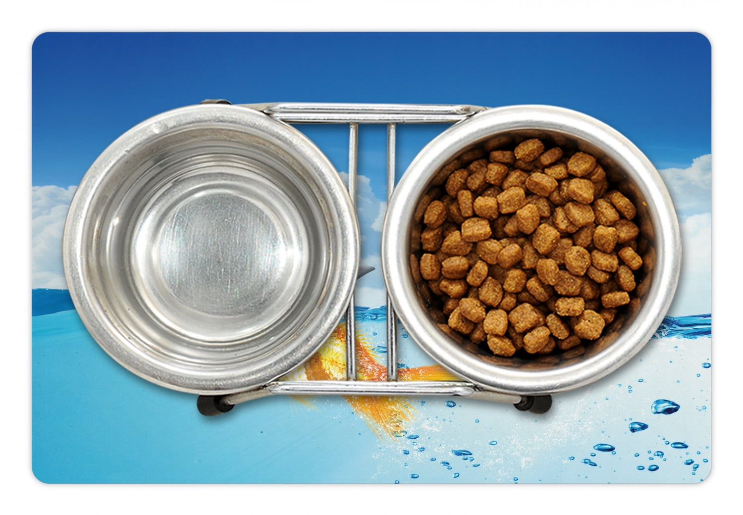 Shark Pet Mat for Food and Water, Goldfish Mammal Fin on Top of the ...