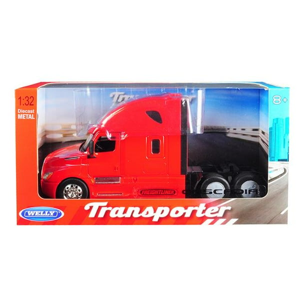 Freightliner Cascadia Truck Red "Transporter" 1/32 Diecast Model by ...