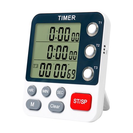 Office Alarm Count Up Down Kitchen Timer Stand 3 Channels LCD Digital ...