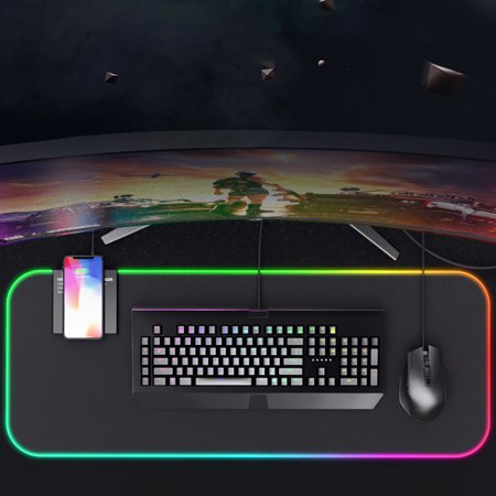Flywake Wireless Rechargeable Light-up Mouse Pad LED Gaming Gaming ...