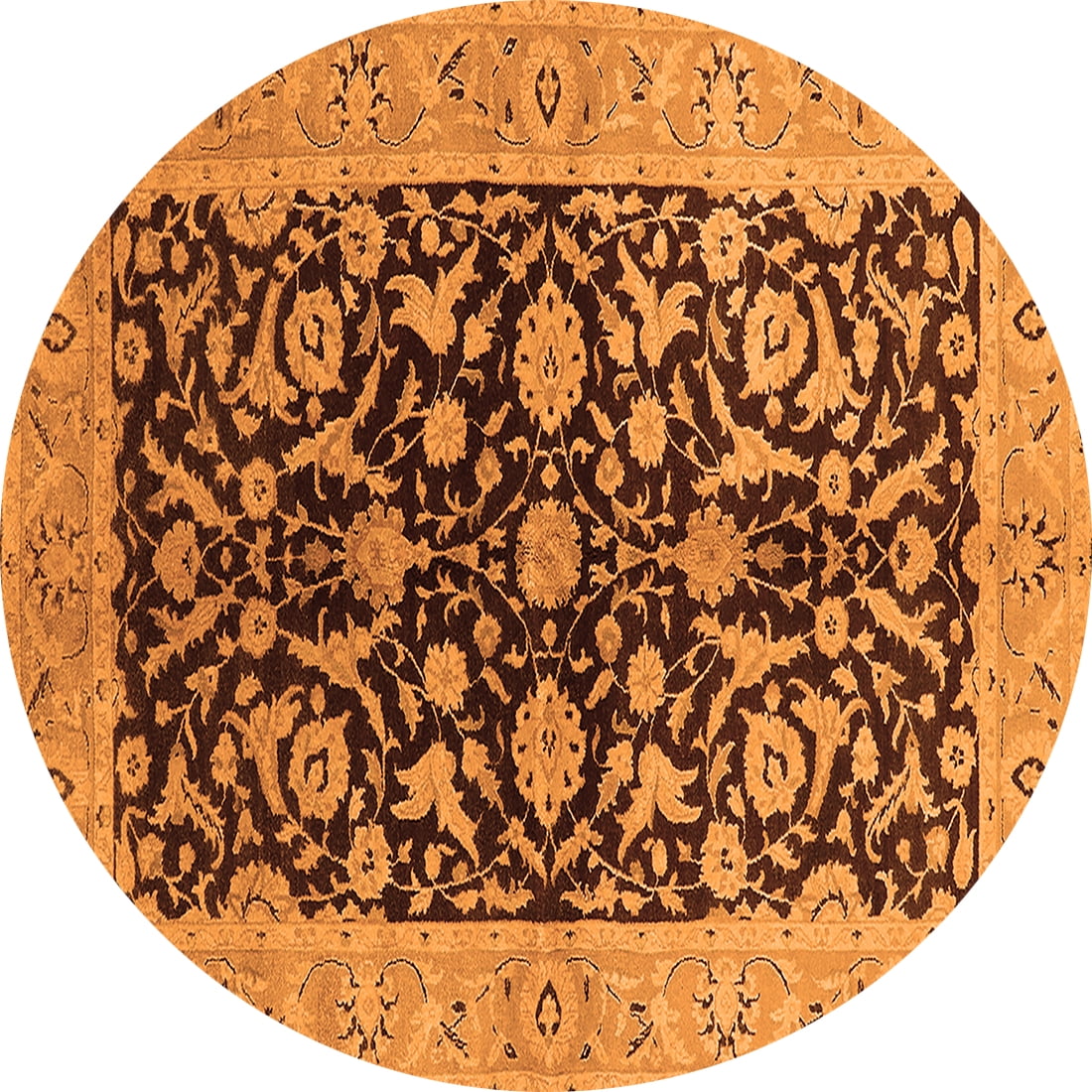 Ahgly Company Indoor Round Oriental Orange Industrial Area Rugs, 8 ...