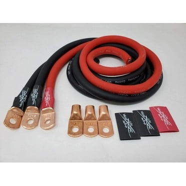 Belva BBG3KT 1/0 AWG Big 3 Upgrade Kit with CCA Wire for Audio Systems ...