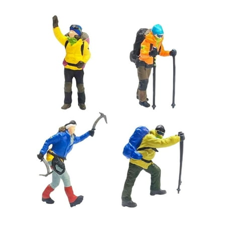 4 Pieces 1/87 Rock Climber Figures for Home Layout Decoration | Walmart ...