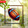 2D Flat - 1pc of Rugby-Themed Cartoon Square Art Suncatcher, 8 Inches ...