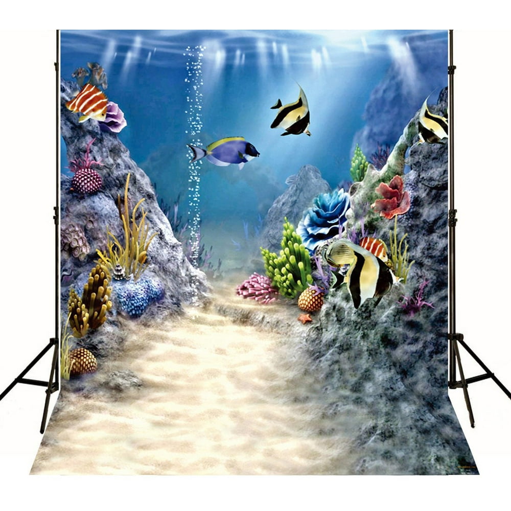 GreenDecor Polyester Fabric 5x7ft Photography Backdrops Underwater ...