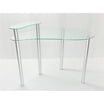 RTA Home and Office Clear Tempered Glass Corner Computer Desk with ...