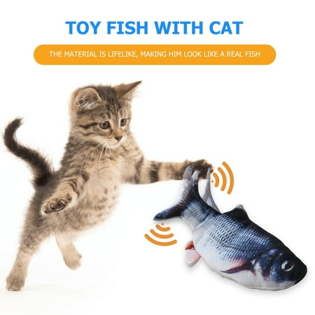 TB&W Electric Floppy Fish Cat Toy, Realistic Interactive Wiggle Catnip ...