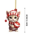 2d Acrylic Funny Christmas Tree Ornament Cat Acrylic Ornament Acrylic