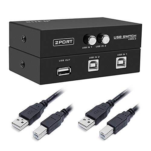 2 Ports USB 2.0 Selector Switch for PC Sharing Switch Box with 2pcs 6 ...