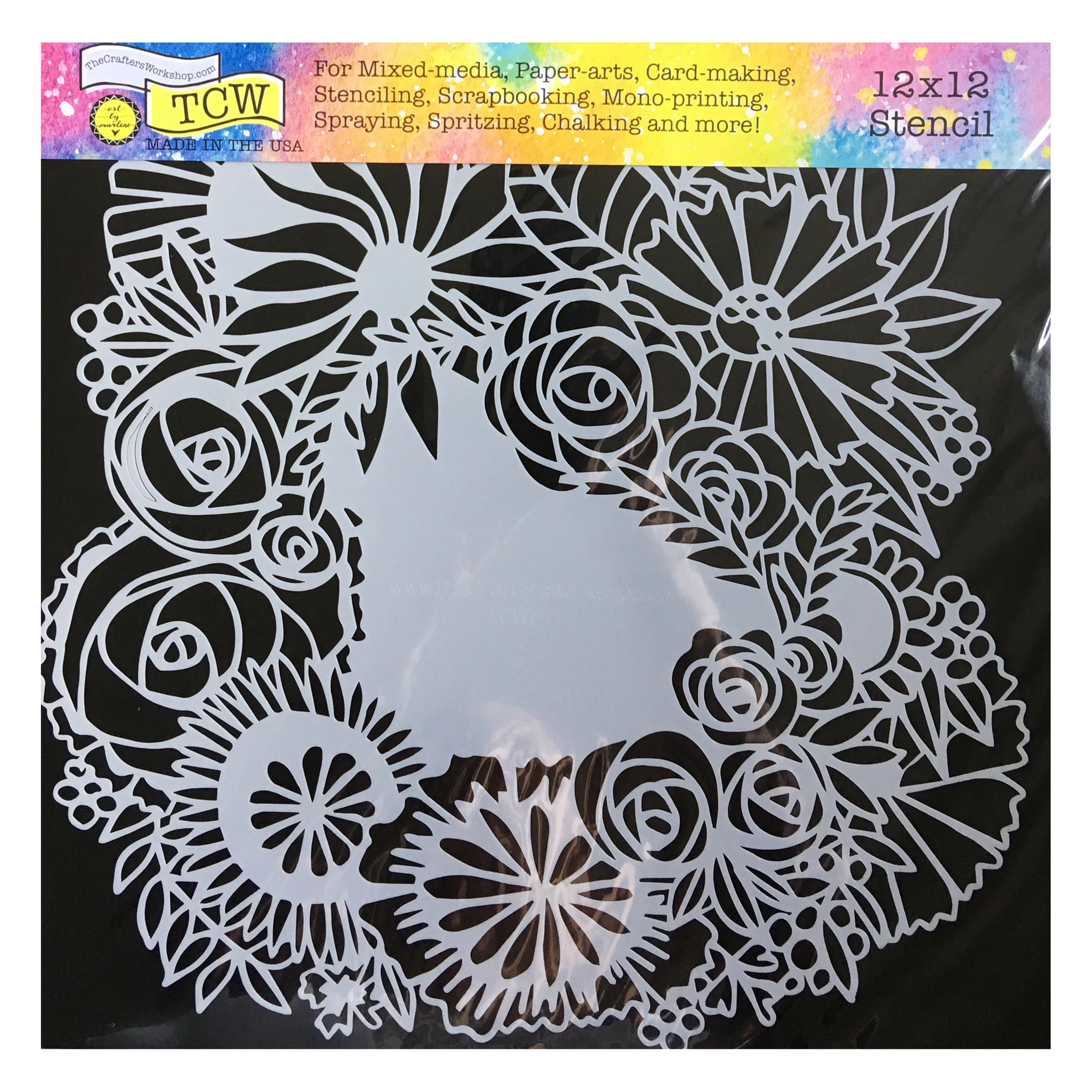 The Crafter's Workshop Stencil, Floral Statement, 12 The Crafter's Workshop Stencil, Floral Statement, 12