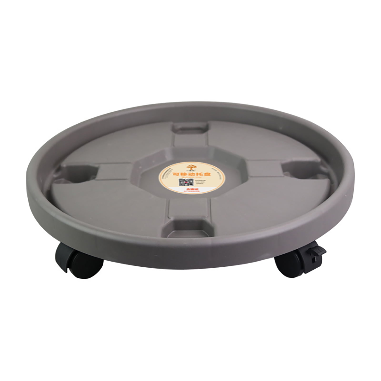 Round Plastic Tray Movable Holder Flower Pot Rack Universal Wheels For ...
