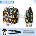 Blue Yellow Pink Hearts 3 Ring Binder Bag Zipper Binder Organizer with ...