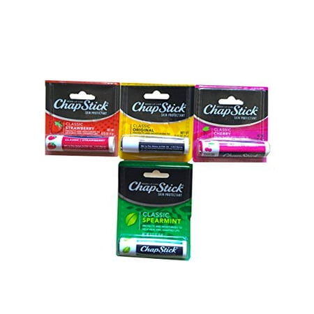 Chapstick Classic Gift Value Pack Of 4, Original, Strawberry, Cherry ...