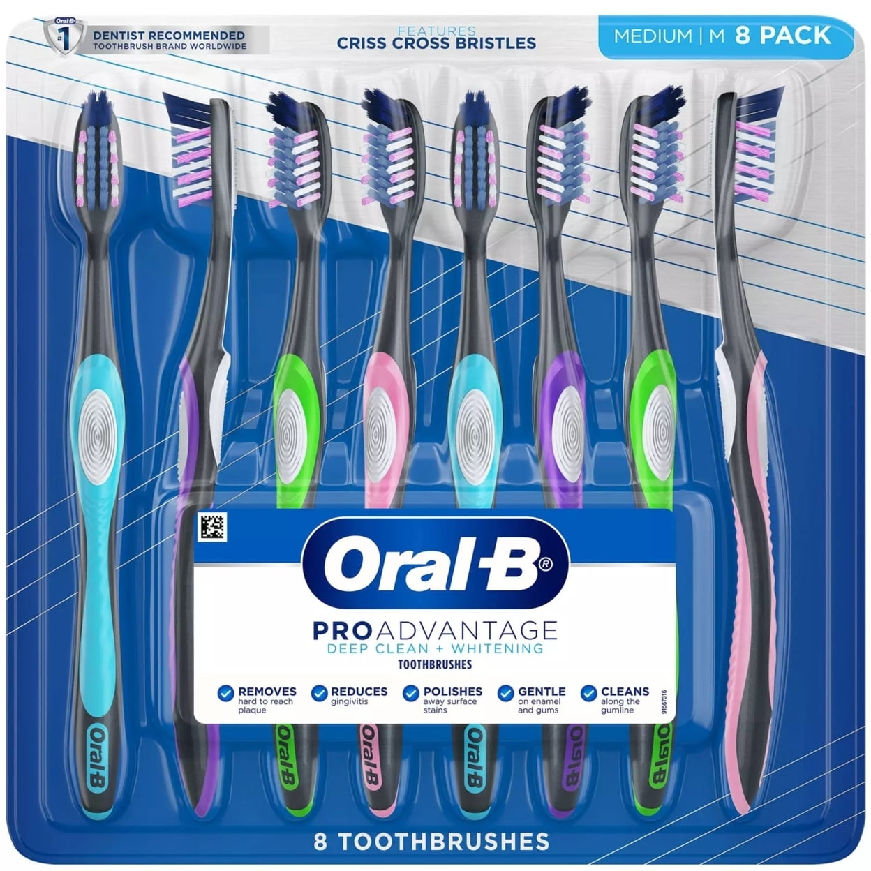 Oral-B ProAdvantage Deep Clean + Whitening Toothbrushes, 8 Count ...