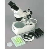 AmScope Cordless LED Top and Bottom Lights Stereo Microscope 20X-40X ...