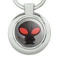 Aquaman Movie Black Manta Chibi Character Keychain Classy Round Chrome ...