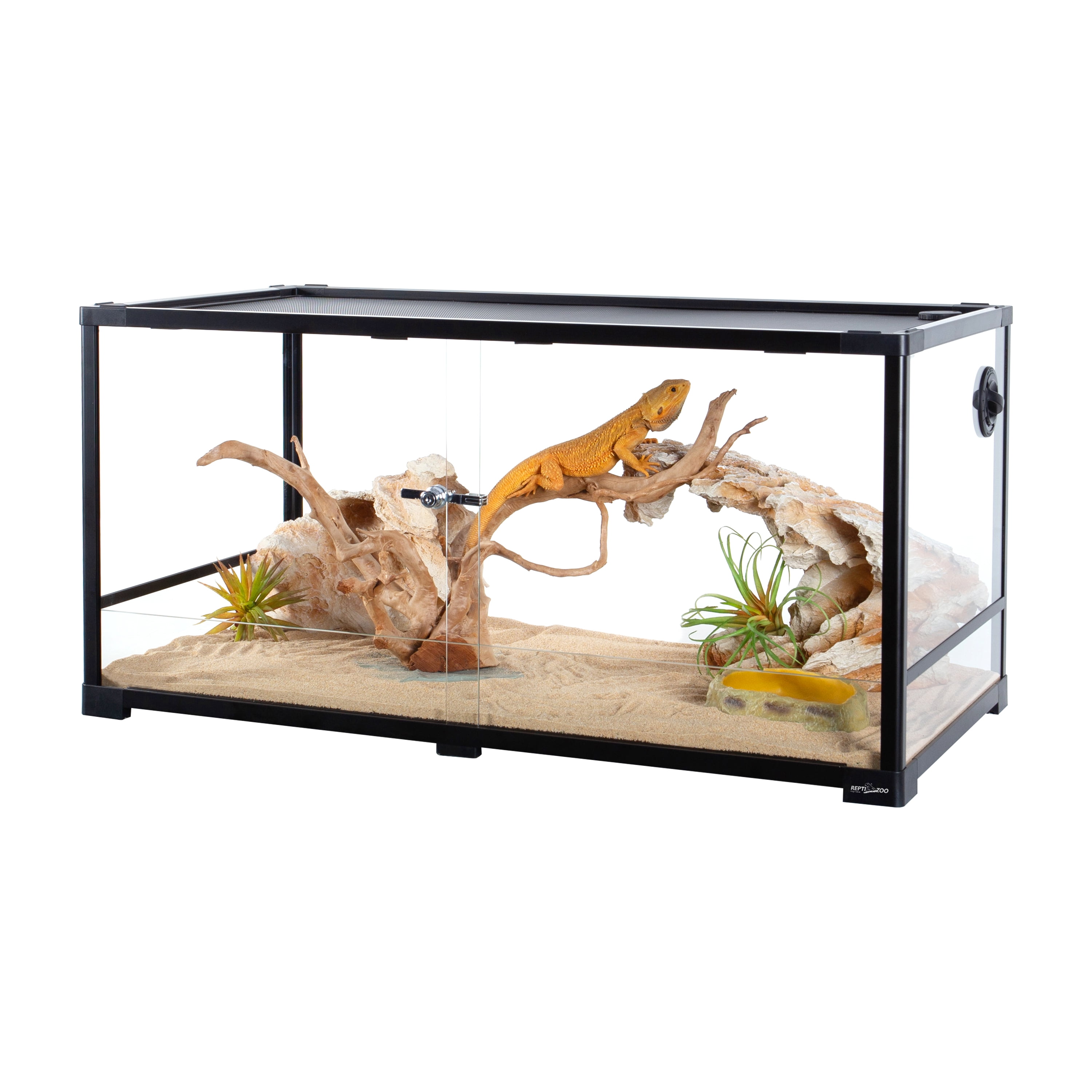 Reptile Glass Tank - 36 x 18 x 18 Inches Knock Down Full View Natural ...