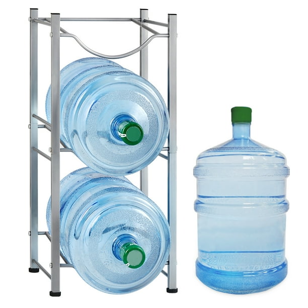 5 Gallon Water Jug Holder Water Bottle Storage Rack, 3 Tiers, Silver ...