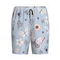Picia Blue Butterfly Pajama Shorts for Men, Men's Pajama Bottoms ...