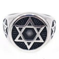 GAVONO Mens Stainless Steel Six Point Hexagram Star of David Ring Size ...