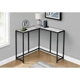 Accent Table with L-Shaped Design & White Marble Look|Black Metal Frame ...