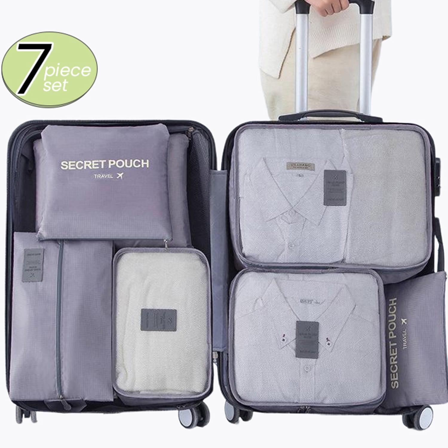 Packing Cubes - 7Pcs Packing Cubes for Suitcases & Travel - Collapsible ...