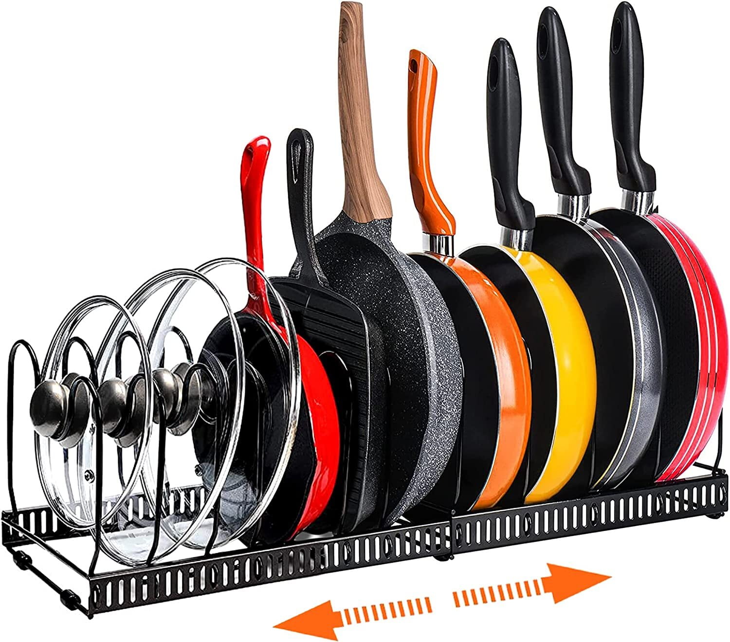 Expandable Pot and Pan Organizers Rack, Kitchen Cabinet Pantry Bakeware ...