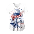 COMVALUE Cute Scrub Tops Stretchy Short Sleeve V Neck Cartoon Print ...