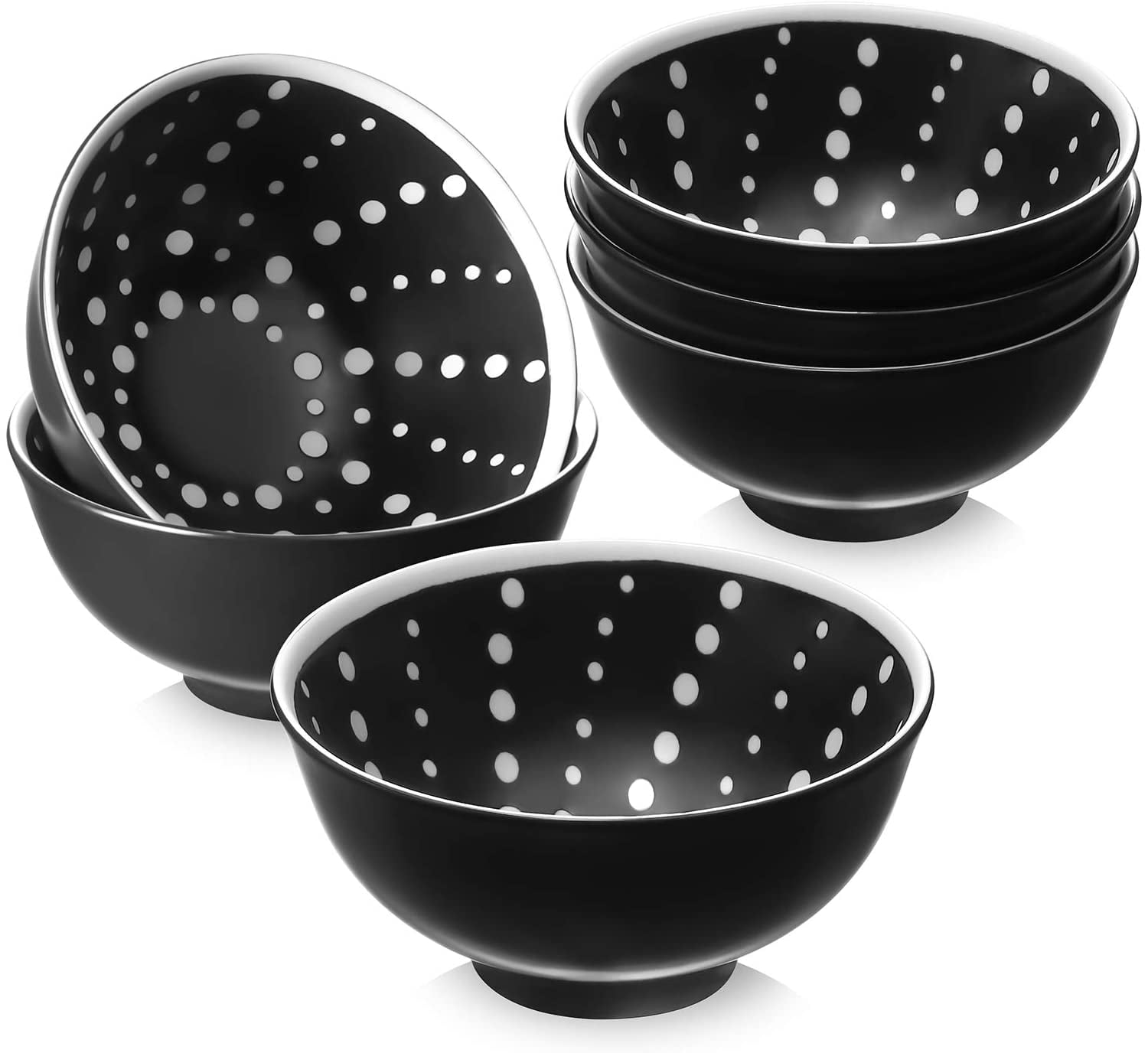Bowls Kitchen & Dining Cut Out Polka Dot Rim Ceramic Serving Bowl Home ...