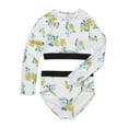 Justice Girls 2 Piece Long Sleeve Elastic Trim Floral Print Rash Guard