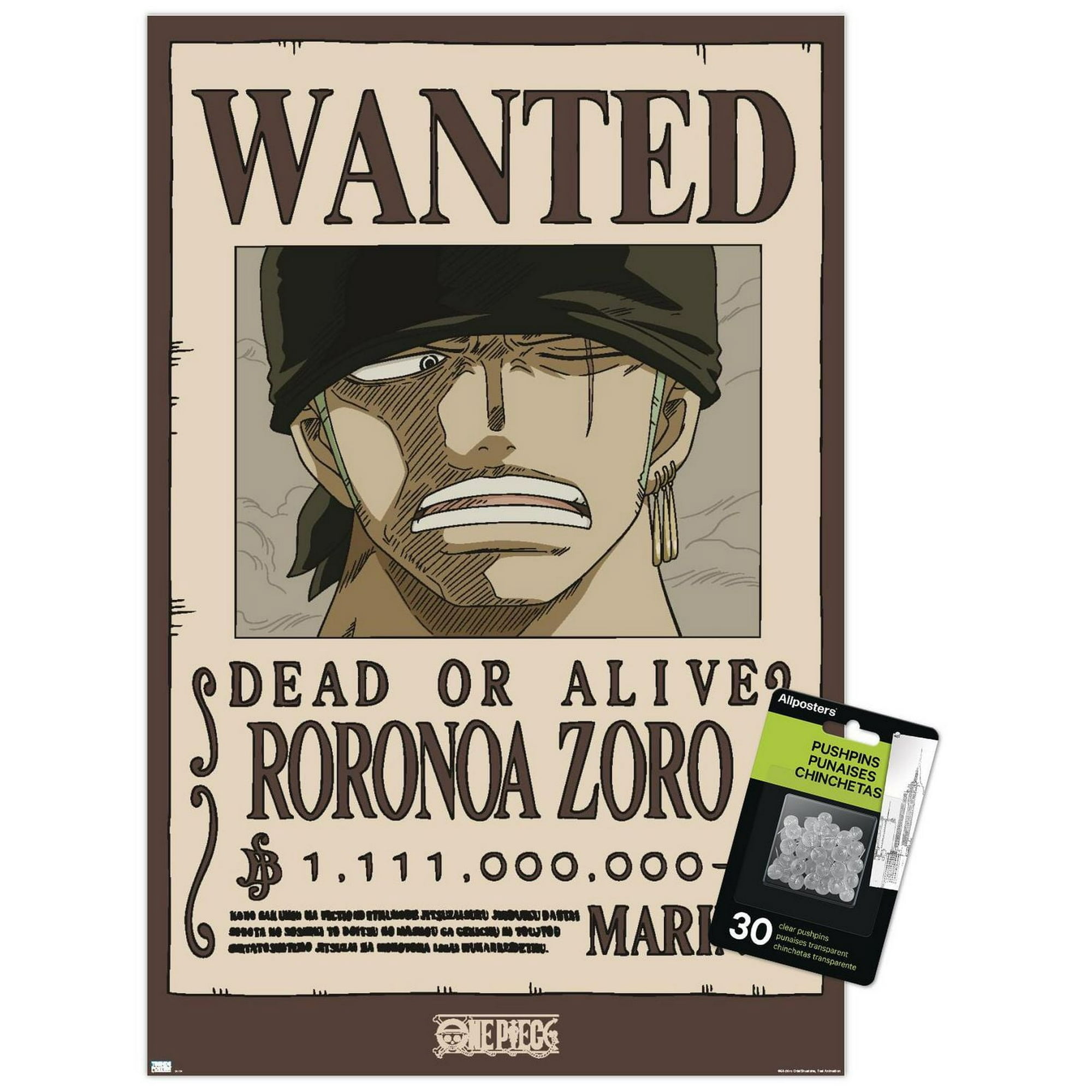 Click here for Trends International One Piece - Roronoa Zoro Want... prices