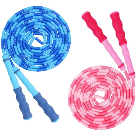2 Pack Kids Jump Ropes, Adjustable Skipping Rope with Rubber Bead for ...