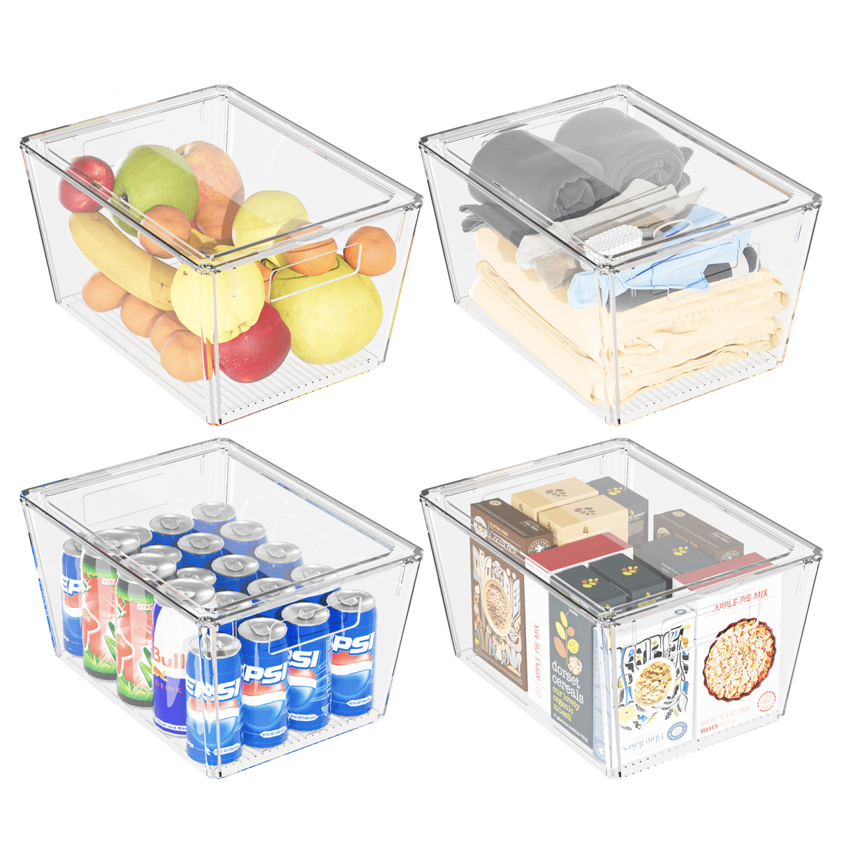 Danoni 4 Gallon Clear Storage Bins with Lids 4 Pack, Storage Containers ...