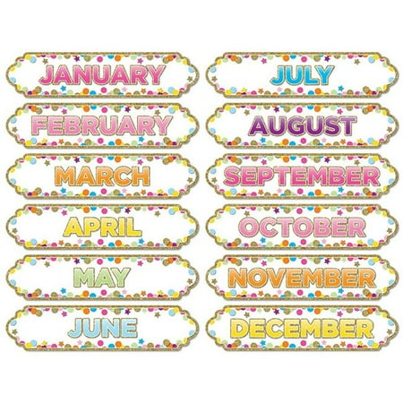 Magnetic Die-Cut Timesavers & Labels, Confetti Months Of The Year, 12 ...