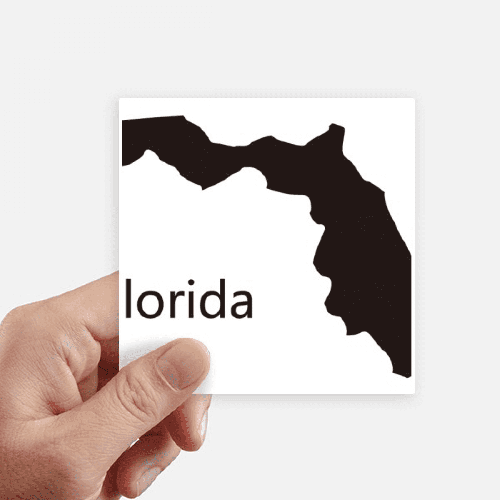 Florida America USA Map Outline Sticker Square Waterproof Stickers ...
